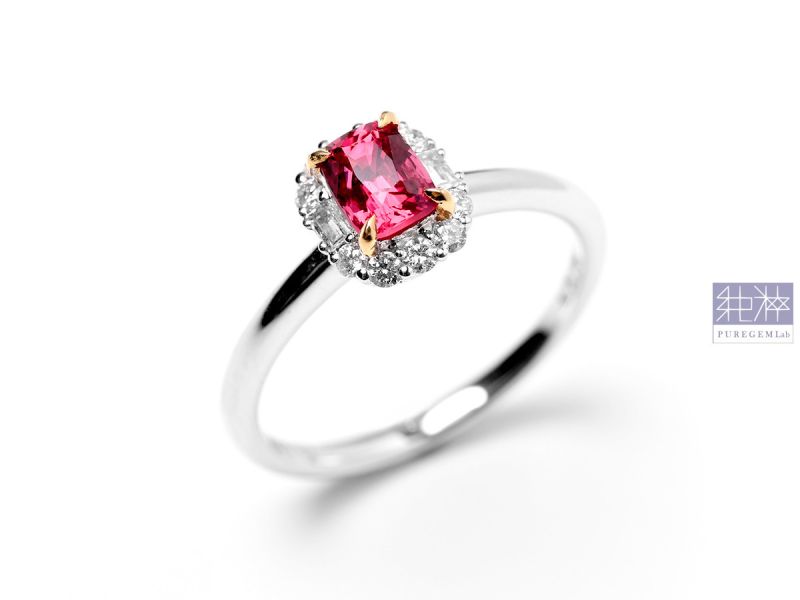 CGRL證 / 頂級天然 Vivid Red 艷紅 Jedi 絕地尖晶石18K金鑽石戒