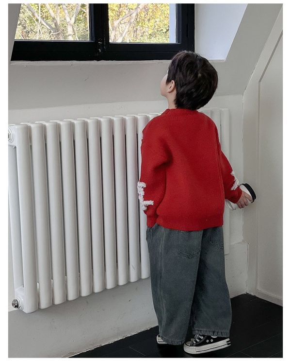 新年平安喜樂刺繡針織毛衣 - GRL_Wang 童裝