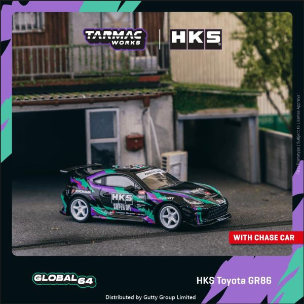 TARMAC WORKS 1/64 豐田 Toyota GR86 HKS 黑色 - 模型格納庫HOBBYGARAGE | 鋼彈模型玩具公仔景品PVC預購專賣店
