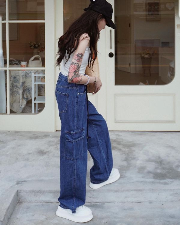 iNINE 正韓卡扣兩穿牛仔工裝褲 - iNINE STUDIO