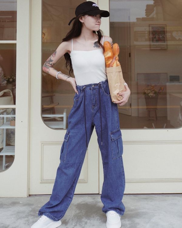 iNINE 正韓卡扣兩穿牛仔工裝褲 - iNINE STUDIO