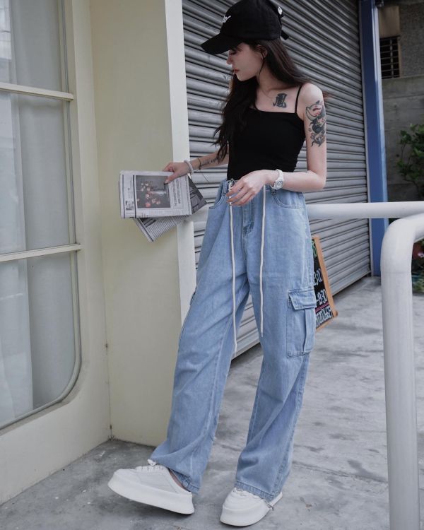 iNINE 正韓卡扣兩穿牛仔工裝褲 - iNINE STUDIO