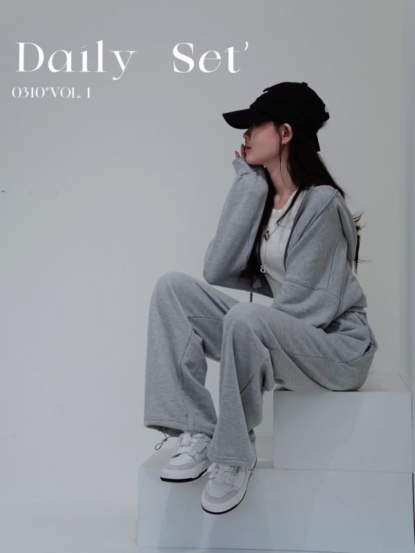 iNINE韓系休閒Set灰色套裝 - iNINE STUDIO