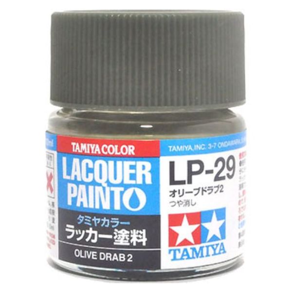 TAMIYA 田宮 硝基 LP-29 消光 二戰美軍戰車橄欖褐色 2 Olive Drab 2 10ml - 超作工具販店