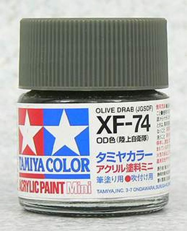 TAMIYA 田宮 水性 XF-74 消光 橄欖褐 Olive Drab(JGSDF) 10ml - 超作工具販店