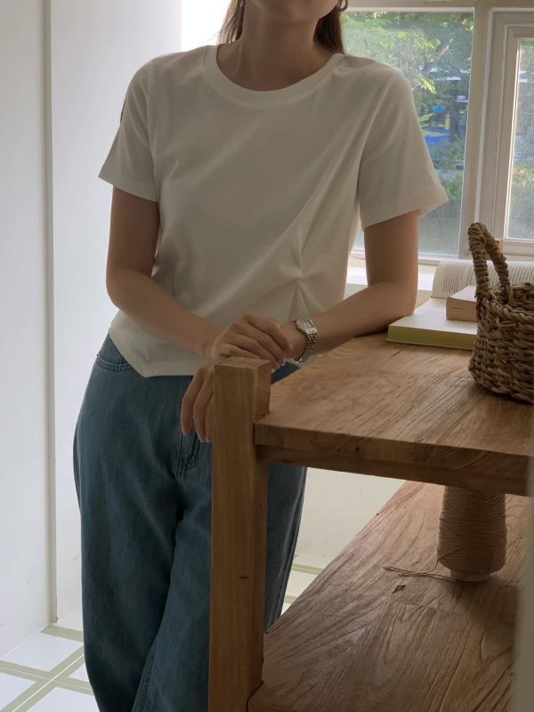 側邊抓皺造型短T - POCCA STUDIO