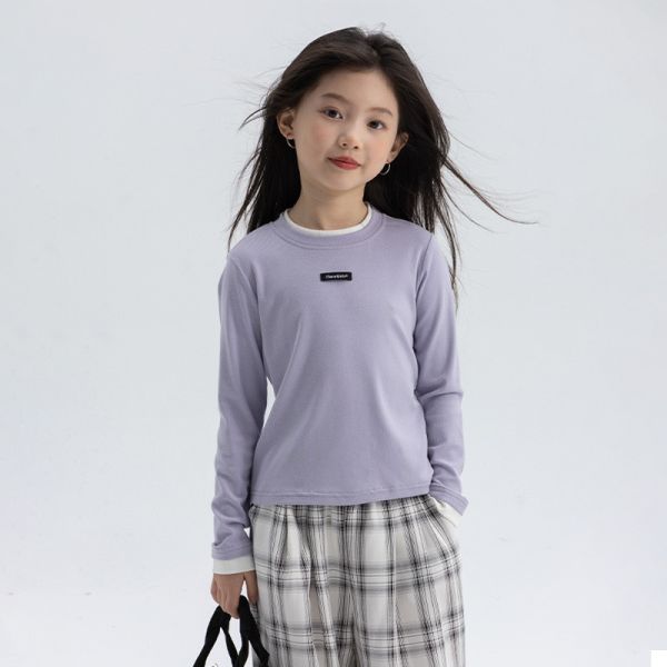 05011311┃Clara家春〃S020假兩件萊賽爾彈力上衣┃110-170┃0205結單 - 茵寶貝童裝